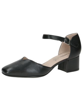 Caprice Damen Pumps aus Leder mit Klettverschluss, Schwarz (Black Nappa), 40 EU
