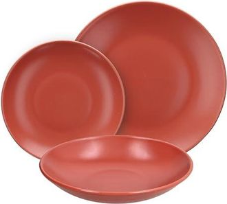 Tognana Ritual, 18-teiliges Service f&uuml;r 6 Personen, Steinzeug, Apfelrot