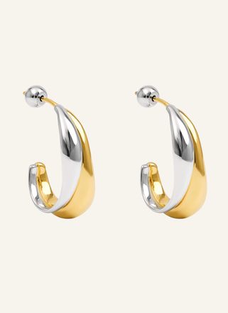 Pompidou Ohrringe Chubby Duo Two Tone Hoops By Glambou gold