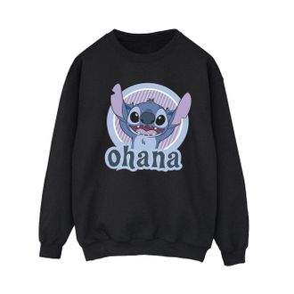 Disney Lilo And Stitch Ohana Circle Sweatshirt f&uuml;r Damen (Schwarz)