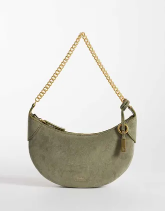 Polo Ralph Lauren Schultertasche aus Leder in Gr&uuml;n