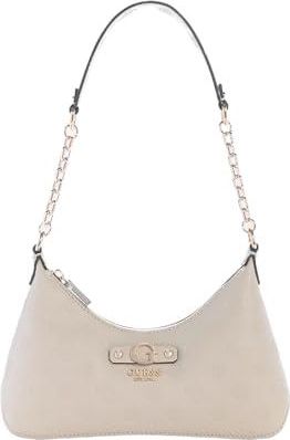 Guess sac &agrave; &eacute;paule Dita Shoulder Bag Light Taupe Logo &eacute;cru
