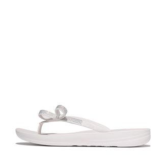 FitFlop Damen Iqushion Glitz-Bow Zehentrenner, Urban White, 38 EU