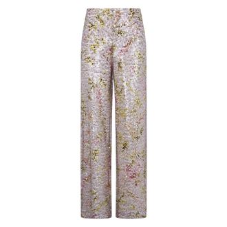 Alberta Ferretti Femme, Pantalons, Multicolore, Taille: 38 FR Pantalon Large &agrave; Sequins Imprim&eacute;s