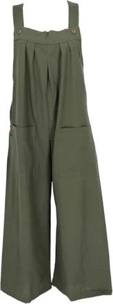 Guru Shop Salopette a&eacute;r&eacute;e, style ethnique, surdimensionn&eacute;e, en coton, pour femme, vert olive, 36