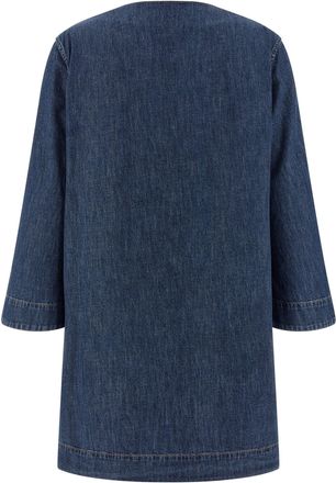 Valentino Garavani V-Gold Embellished Denim Dress - Blue
