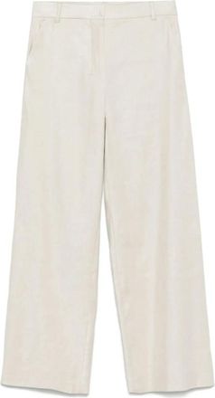 Max Mara Femme, Pantalons, Blanc, Taille: 36 FR Pantalon Large Beige Amande