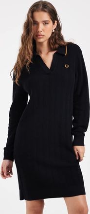 Fred Perry robe chemise en maille textur&eacute;e noire