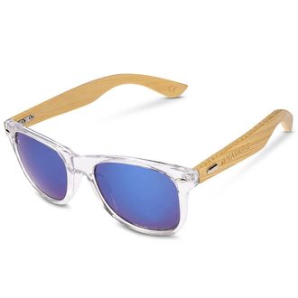 Navaris Holz Sonnenbrille UV400 - Unisex Damen und Herren Brille mit Bambus Bügeln - Holzbrille mit Etui - unterschiedliche Farben