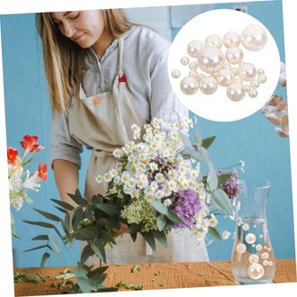 Hemobllo 125 Stück Teiliges Faux Perlen in Verschiedenen Schwimmende Runde Vase Füller in Elfenbeinweiß Dekoration für DIY Blumenvasen Hochzeiten Partys und He