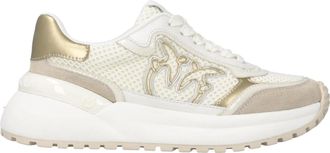 Pinko Pinko Low-Top Sneaker - Gem 11 - Sneaker Mirror Leather/Mesh/Cow Suede Mil - Gr. 36 (EU) - in Beige - f&uuml;r Damen