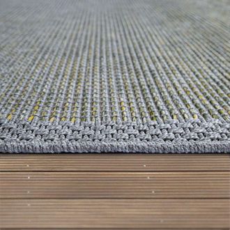 Paco Home Paco Home - Tapis Int&eacute;rieur & Ext&eacute;rieur Balcon Terrasse Cuisine Design Bordures Moderne Vert 200 cm rond