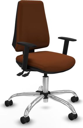 Piqueras y Crespo Elche 8-Stunden-B&uuml;rostuhl mit 1D-Armlehnen, ausgestattet mit Asincro und Schneideschaum, mit Rollen von 65 mm, Nylon, Braun