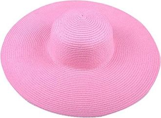 Generic Cocila Chapeau De à Larges Bords Couleur Unie pour Femmes Disquette Soleil Plage Casquette Enfant Bleu (Pink One Size) Casquette PersonnaliséE Hommes 