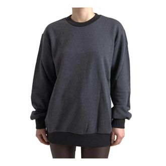 Dolce & Gabbana Dunkelgrauer Baumwoll-Rundhalspullover - - Sweatshirts & Hoodies - Damen - Grau - XS