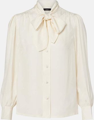 Gucci Blouse Interlocking G en satin cr&ecirc;pe de soie