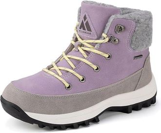 Mishansha Chaussure dhiver Femme Bottines Fourr&eacute;es Chaudes Antid&eacute;rapantes Trekking Outdoor Bottes de Neige Violet EU 39