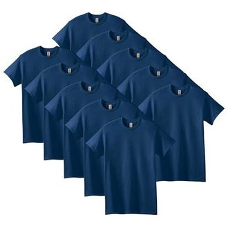 Gildan Heavy Cotton T-Shirt, Style G5000, Multipack, Bleu Marine, 4XL (Lot de 10) Homme
