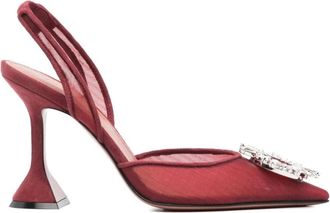 Amina Muaddi Femme, Chaussures, Rouge, Taille: 37 1/2 EU Begum Sling 95