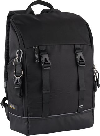 Camel Active Herren Connect Rucksack mit seitlichen Reißverschlussfächern Schwarz, Menswear-M