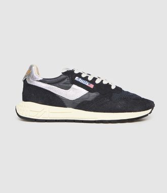 Autry Baskets Reelwind Low Femme Suedenil Net Blk Silv