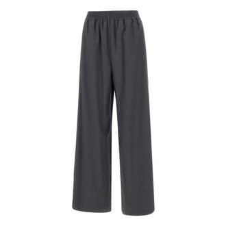 Fabiana Filippi Anthrazitgraue Wollhose mit weitem Bein - - Trousers - Damen - Grau - 2XS
