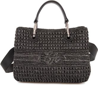 Emporio Armani Femme, Sacs, Noir, Taille: ONE Size Woven Leather Small MyEA Bag