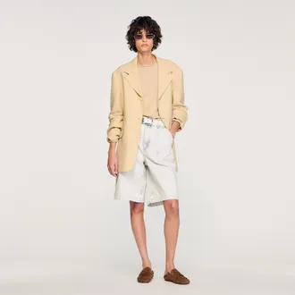 Sandro Oversize-Anzugjacke aus Leinen