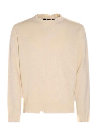 Isabel Benenato Pull Col Rond - Blanc