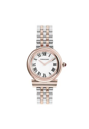 Ferragamo Uhr - Quarz Analog Uhr Mv-Gancini 28Mm - Gr. unisize - in Silber - f&uuml;r Damen