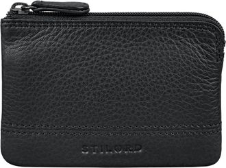 STILORD Tarlo Schlüsseltasche Leder Schlüsseletui Tasche RFID Schlüsselmäppchen Münzbörse Minibörse mit Schlüsselring Vintage Echtleder, Farbe:schwarz