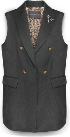 Elena Miro Femme, Vestes, Gris, Taille: 40 FR Blazer Sans Manches