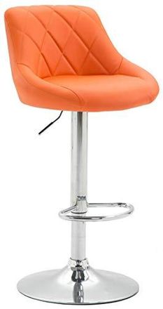 Clp Tabouret De Bar R&eacute;glable en Hauteur Lazio Similicuir I Chaise Hauteur De Bar Confortable avec Dossier Et Repose-Pied I R&eacute;glable Pivotant, Couleur:Oran