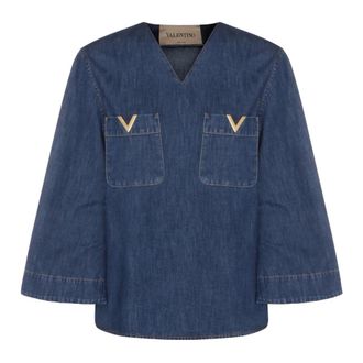 Valentino Damen, Blusen & Hemden, Blau, SGr&ouml;&szlig;e