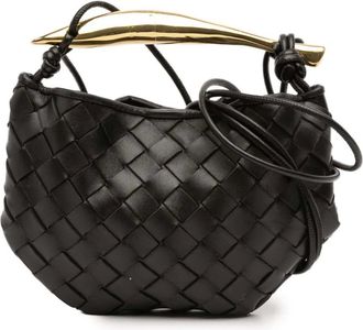 Bottega Veneta mini sac à bandoulière Sardine Bag en peau dagneau Intrecciato (2021-2025) - Noir
