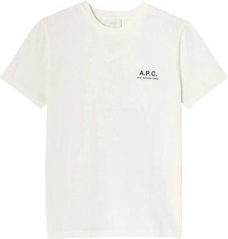 A.P.C. A.p.c., Homme, Tops, Blanc, Taille: S Round Neck T-Shirt