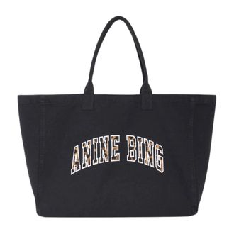 Anine Bing Leo Canvas Tote - - Bags - Damen - Schwarzk - ONE SIZE