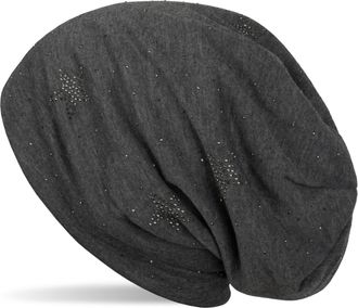 styleBREAKER M&uuml;tze Beanie mit Strass Sterne