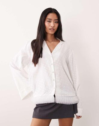 Sister Jane Sister Jane - Blouse densemble de mari&eacute;e avec ceinture &agrave; pois - Blanc