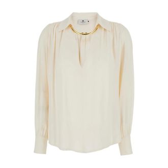 Elisabetta Franchi Damen, Blusen & Hemden, Wei&szlig;, LGr&ouml;&szlig;e