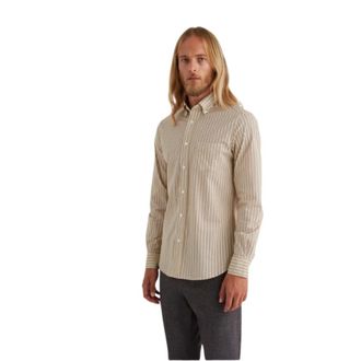 Traiano Gestreiftes Button-Down-Hemd - - Shirts - Herren - Beige - XL