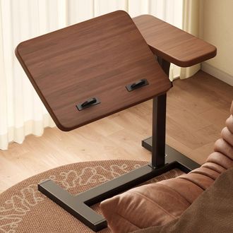 Generic Stehpult Verstellbarer Computertisch Ergonomischer Tisch mit versteckten Rädern,Arbeitsplatz für Arbeitszimmer Wohnzimmer Büro Krankenhaus(Walnutt)