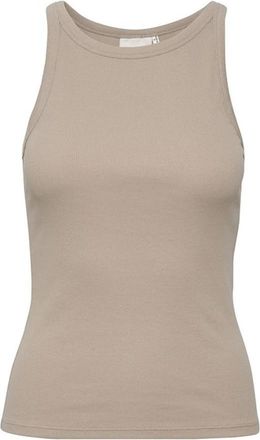 Gestuz Geripptes Slim-Fit-Top mit Schnur - - Tops - Damen - Beige - XS