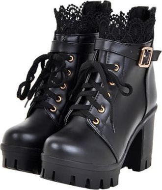 Soimiss Courtes Femmes Hiver &agrave; Talons &Eacute;pais Confortables &Eacute;l&eacute;gantes et L&eacute;g&egrave;res Bottines F&eacute;minines Polyvalentes pour Tenues D&eacute;contract&eacute;es et Formelles