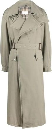 Maison Margiela Homme, Manteaux, Vert, Taille: L Buttoned Check Trench Coat