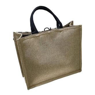 Hemobllo Paquet En Toile De Jute Cabas Carr&eacute; Couleur Kaki Paquet &agrave; Main En Lin L&eacute;ger Et Robuste Pratique Pour Femme Usage Quotidien Et Shopping