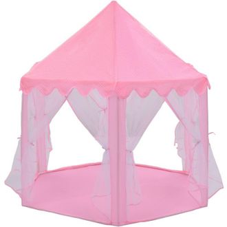 vidaXL Vidaxl - Tente de jeu tipi enfant rose 133 x 140 cm - Polyester facile &agrave; nettoyer - Avec sac de rangement pour int&eacute;rieur et ext&eacute;rieur