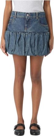 Coperni Femme, Jupes, Bleu, Taille: 38 FR Balloon Denim Mini Skirt