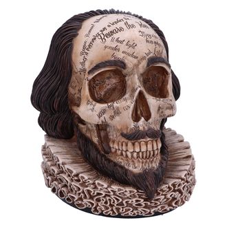 Nemesis Now Shakespeares Legacy 16 cm, Kunstharz, Shakespeare-Totenkopf-Figur, inspiriert von William Shakespeare, gegossen aus feinstem Harz, handbemalt