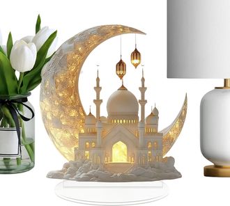 Generic Feiertags-Tischdekoration, 2D-Acryl-Mond- | Feier-Tischanordnung | f&uuml;r Zuhause, Party, Schreibtisch, B&uuml;cherregal, Kaminsims, TV-Schrank, Eingangsberei